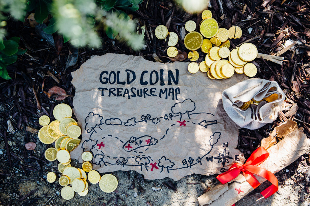 DIY Treasure Map + Gold Coin Satchel - Playfully